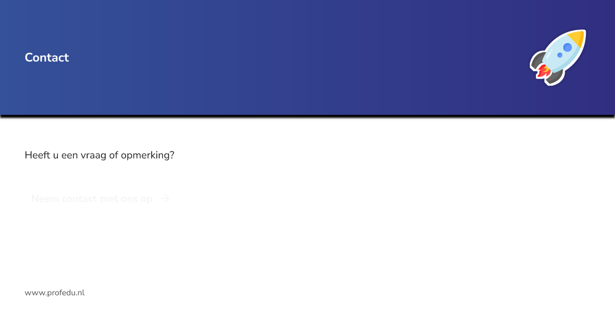 Contact opnemen met Profedu | Profedu